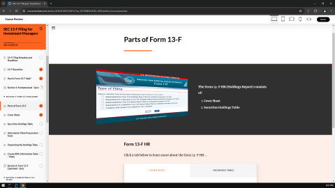 SEC Form 13-F Web-based Training - Self-paced Online | Call/Text 585 ...